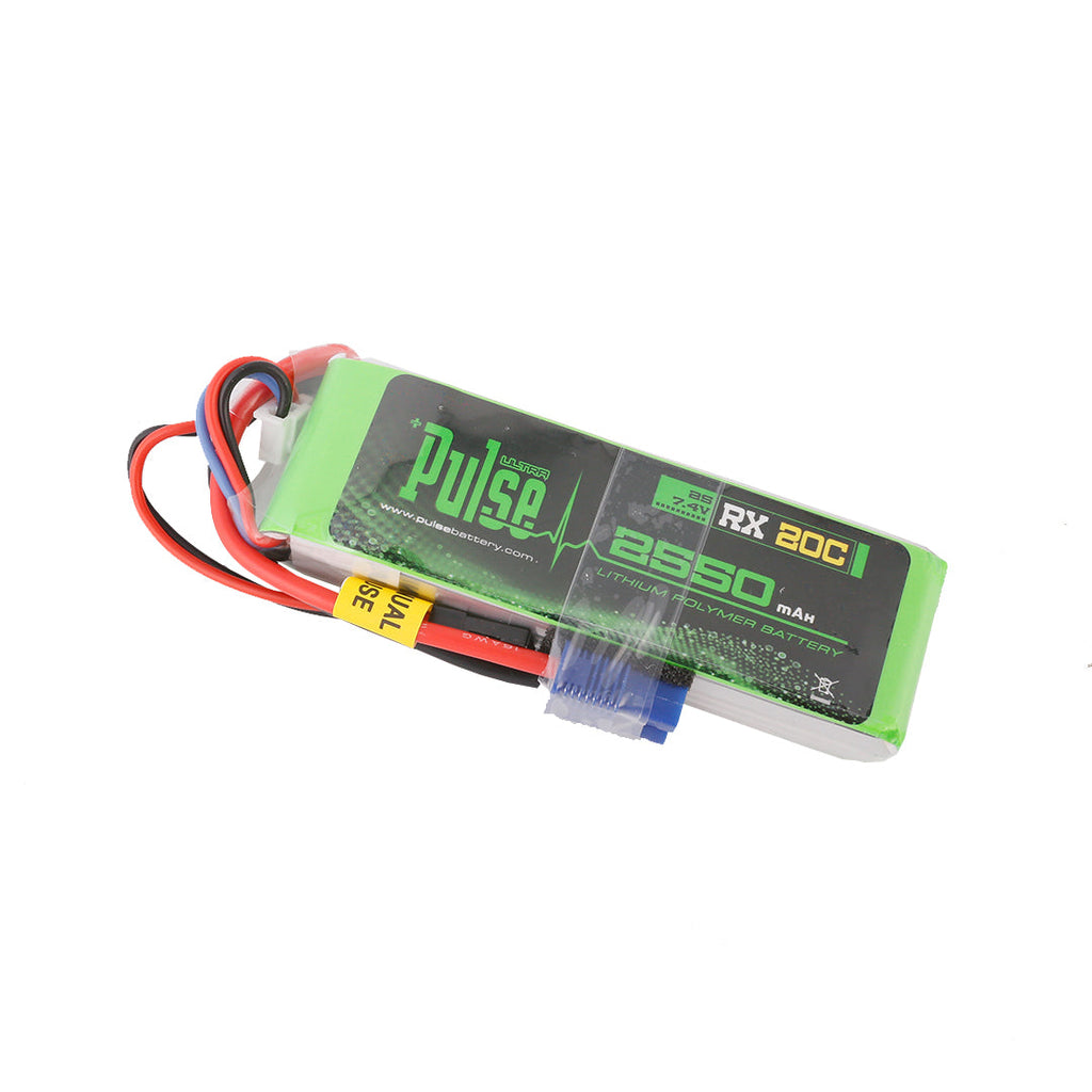 PULSE 2S 2550mAh 20C 7.4V RX LiPo Battery– PAU USA